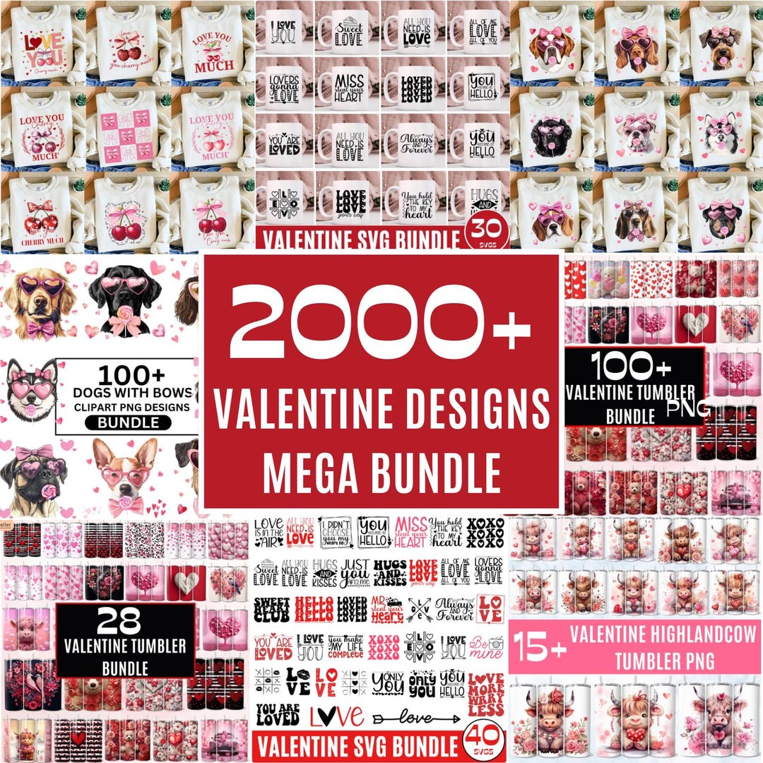 2000+ VALENTINE MEGA BUNDLE, Valentine Svg Bundle, Valentine Clipart ...