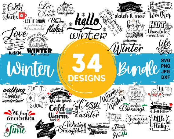38 Mega Winter SVG Bundle Holiday SVG Hello Winter Let | Etsy