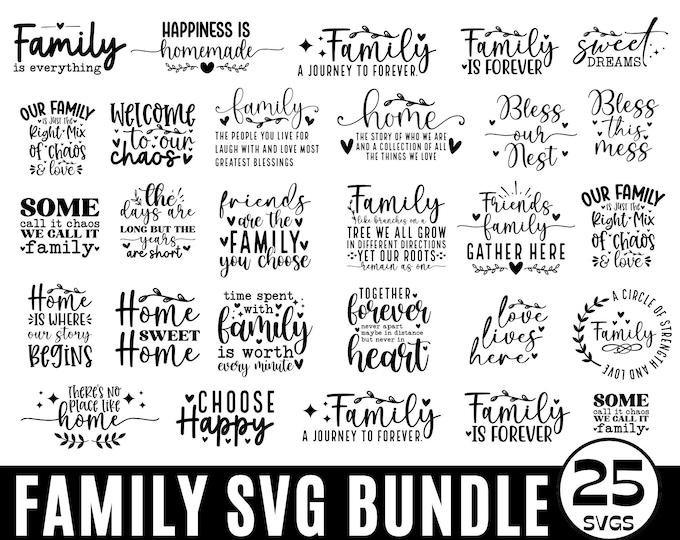 Cute Family Svg Bundles, Home Sign Svg, Family Quotes Svg Bundles ...
