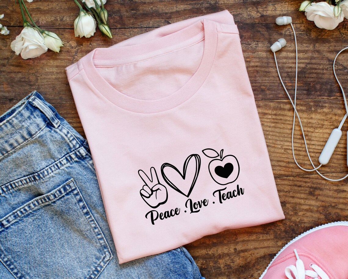 Peace Love Teach Svg Peace Love SVG Teacher Svg Teaching - Etsy