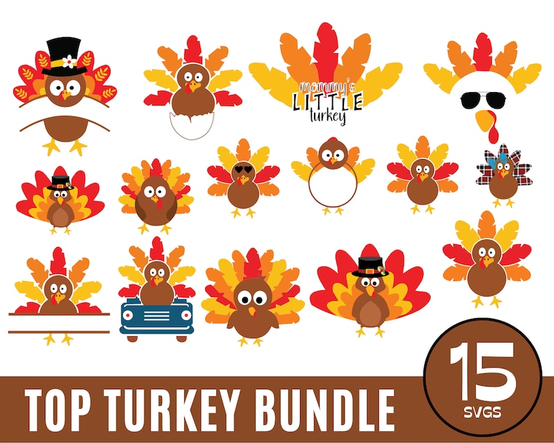 Thanksgiving Turkey Svg Bundle Turkey Face Svg Cute Turkey - Etsy
