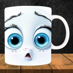 3D Funny Faces Mug Wrap Bundle, 11 Oz & 15 Oz Mug Bundle Sublimation ...
