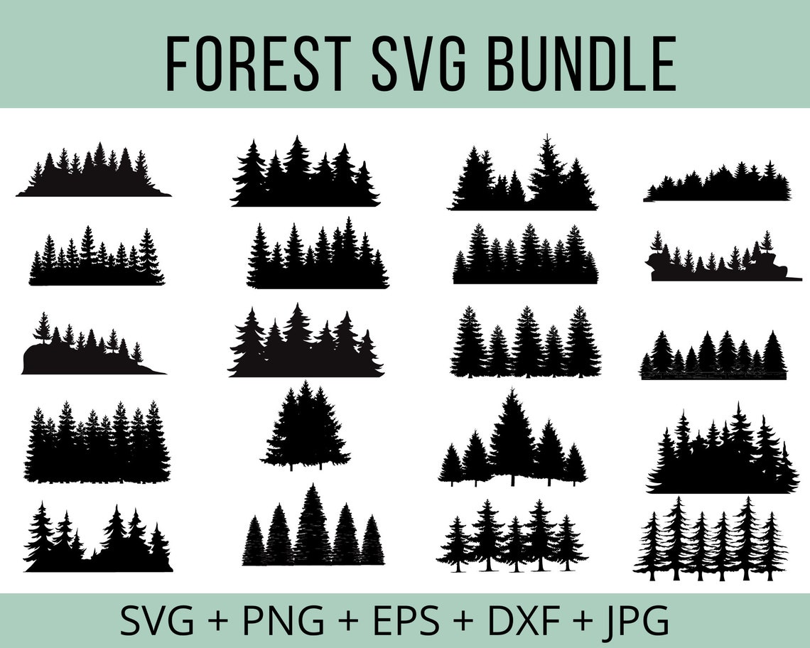 Forest Svg Bundle Pine Tree Bundle Pine Tree Border Svg - Etsy