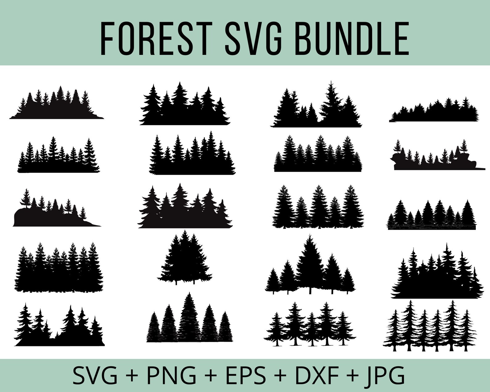 Forest Svg Bundle Pine Tree Bundle Pine Tree Border Svg - Etsy