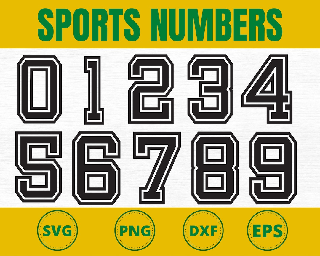 Jersey Numbers Svg, Sport Numbers Svg, Football Numbers Svg, Baseball ...