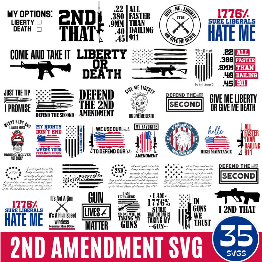 2nd Amendment Svg Bundle, Second Amendment Svg, Gun Rights Svg, 2nd ...