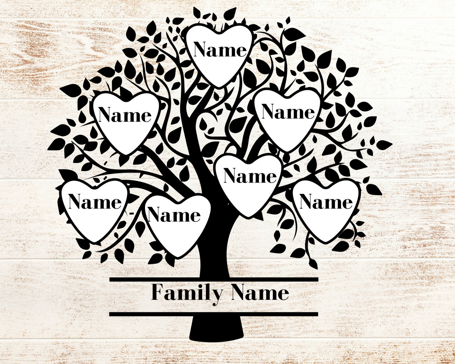 Family Tree Svg 7 Members, 7 Person Family Tree Png, Family Reunion Svg ...