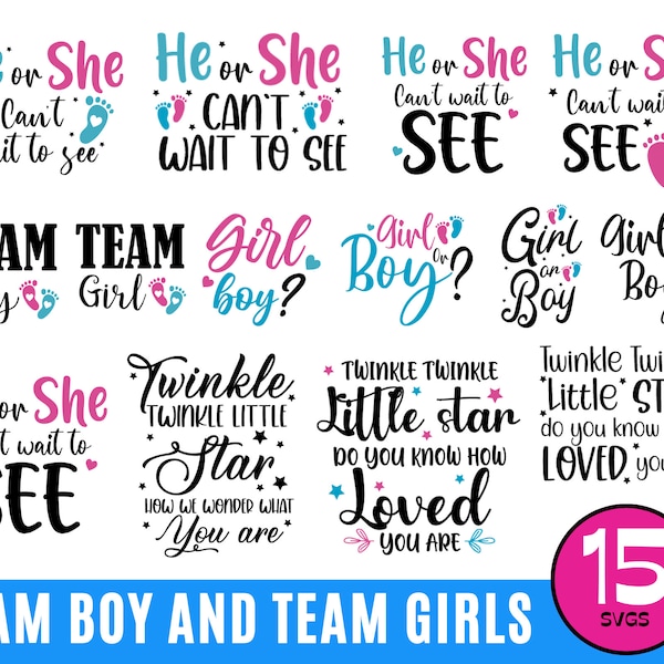 Team Boy Team Girl Svg - Etsy