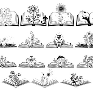 Floral Book & Alphabet Svg Bundle, Floral Wedding Alphabet Svg, Book ...