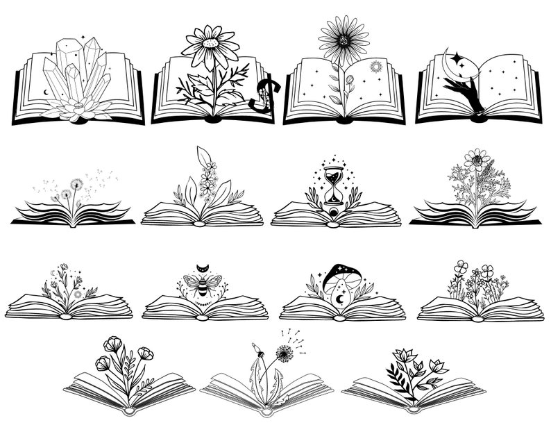 Floral Book & Alphabet Svg Bundle Floral Wedding Alphabet - Etsy