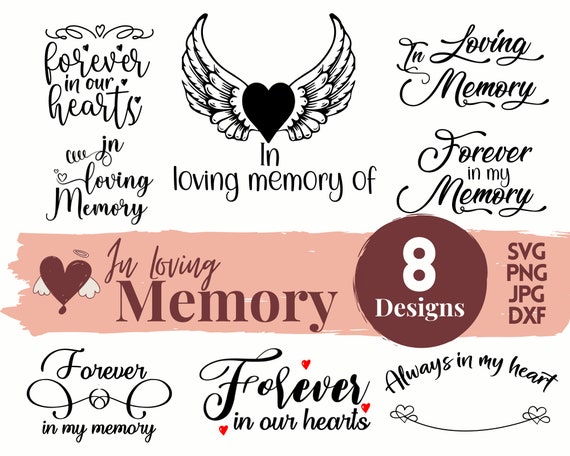 In Loving Memory Svg Remembrance Memorial Bundle in Memory | Etsy