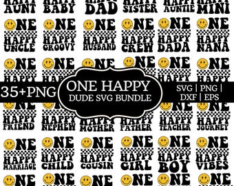 One Happy Dude Matching Birthday Svg Bundle, One Happy Family Png ...