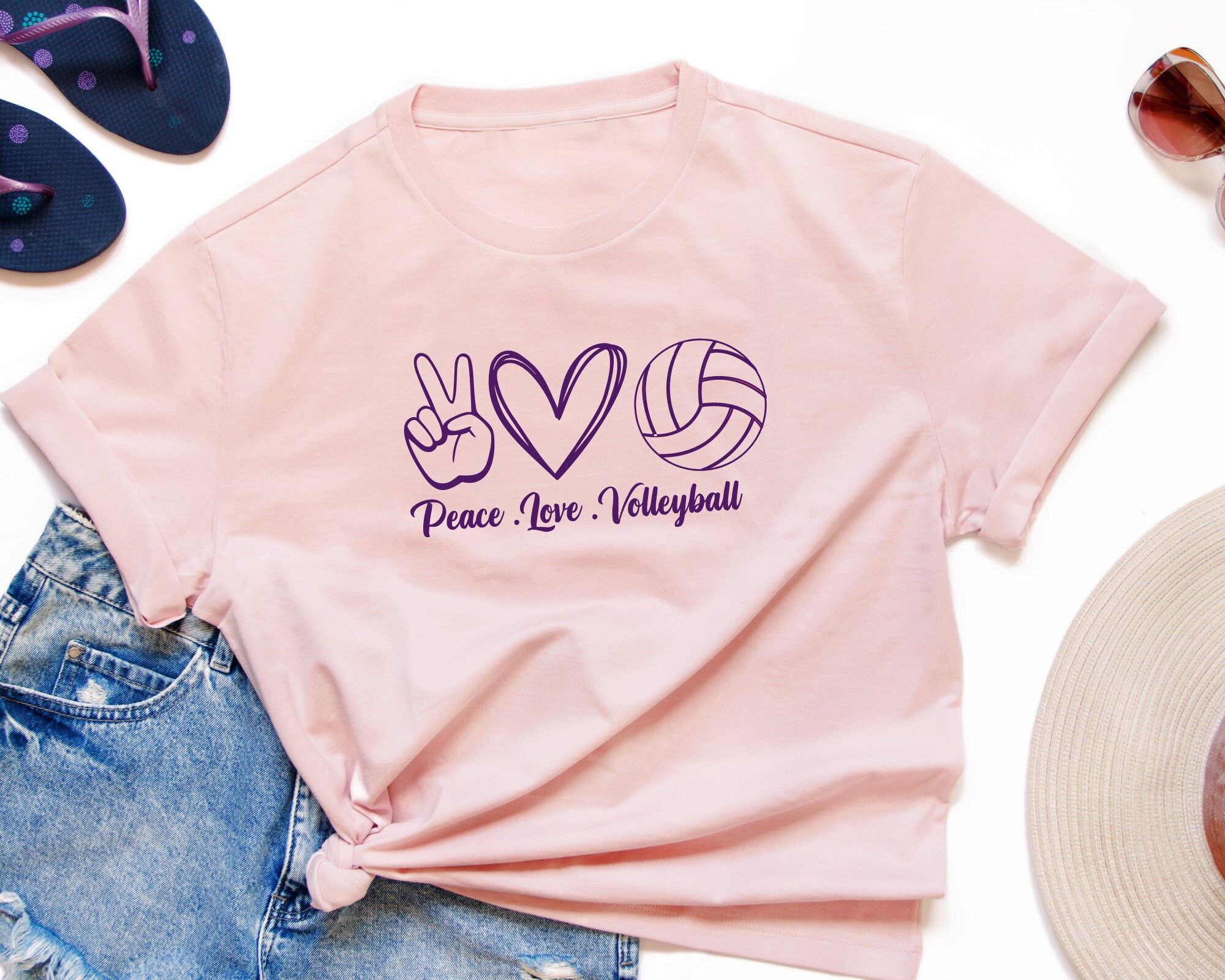 Peace Love Volleyball Svg Volleyball SVG Volleyball - Etsy