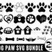 25 Dog Paw Svg Bundle, Commercial Use Svg, Paw Prints Bundle, Tracks ...