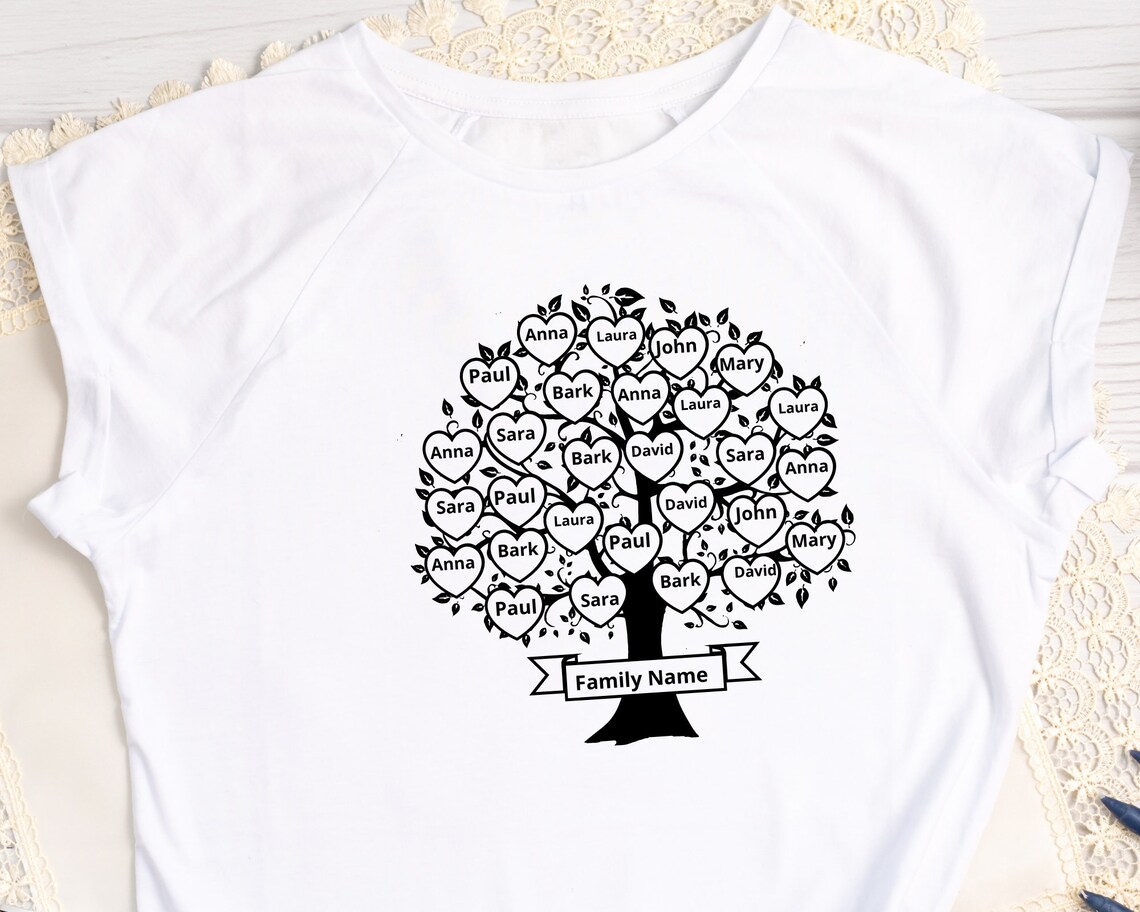 Family Tree Svg 28 Members Tree Split Monogram Family Heart - Etsy