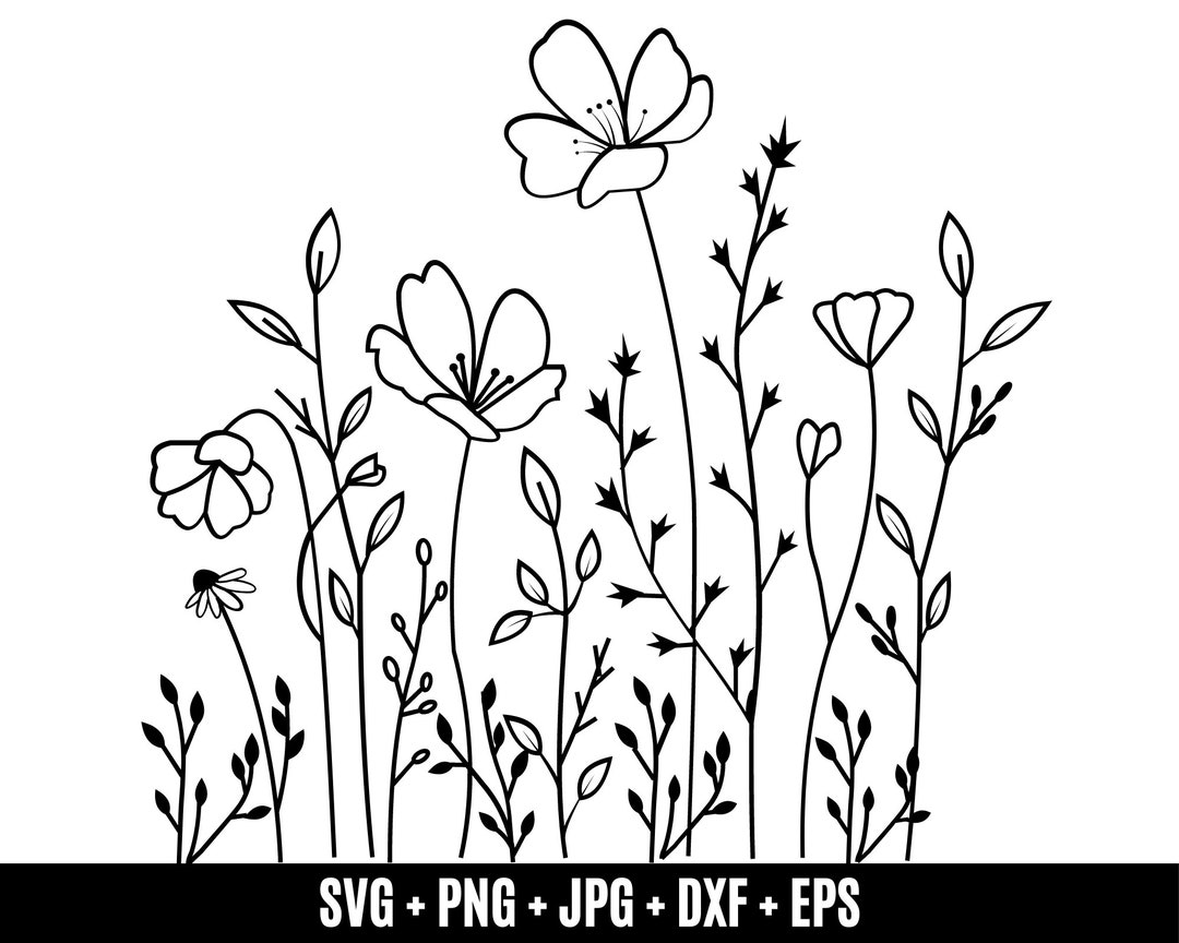 Wildflowers Svg, Floral Frame Svg, Split Monogram Svg, Bouquet SVG ...