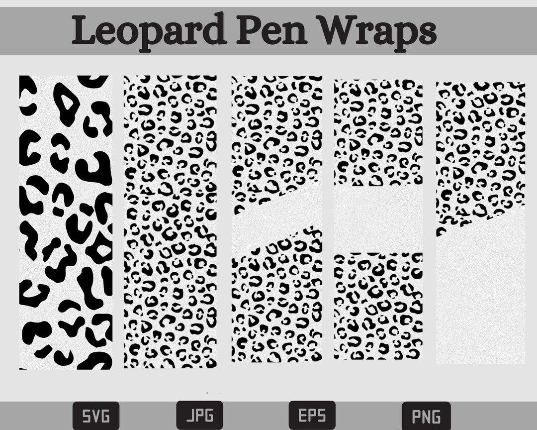 Black Leopard Pen Wraps Svg, Pen Wrap Svg, Cheetah Pen Wrap, Epoxy Pen ...