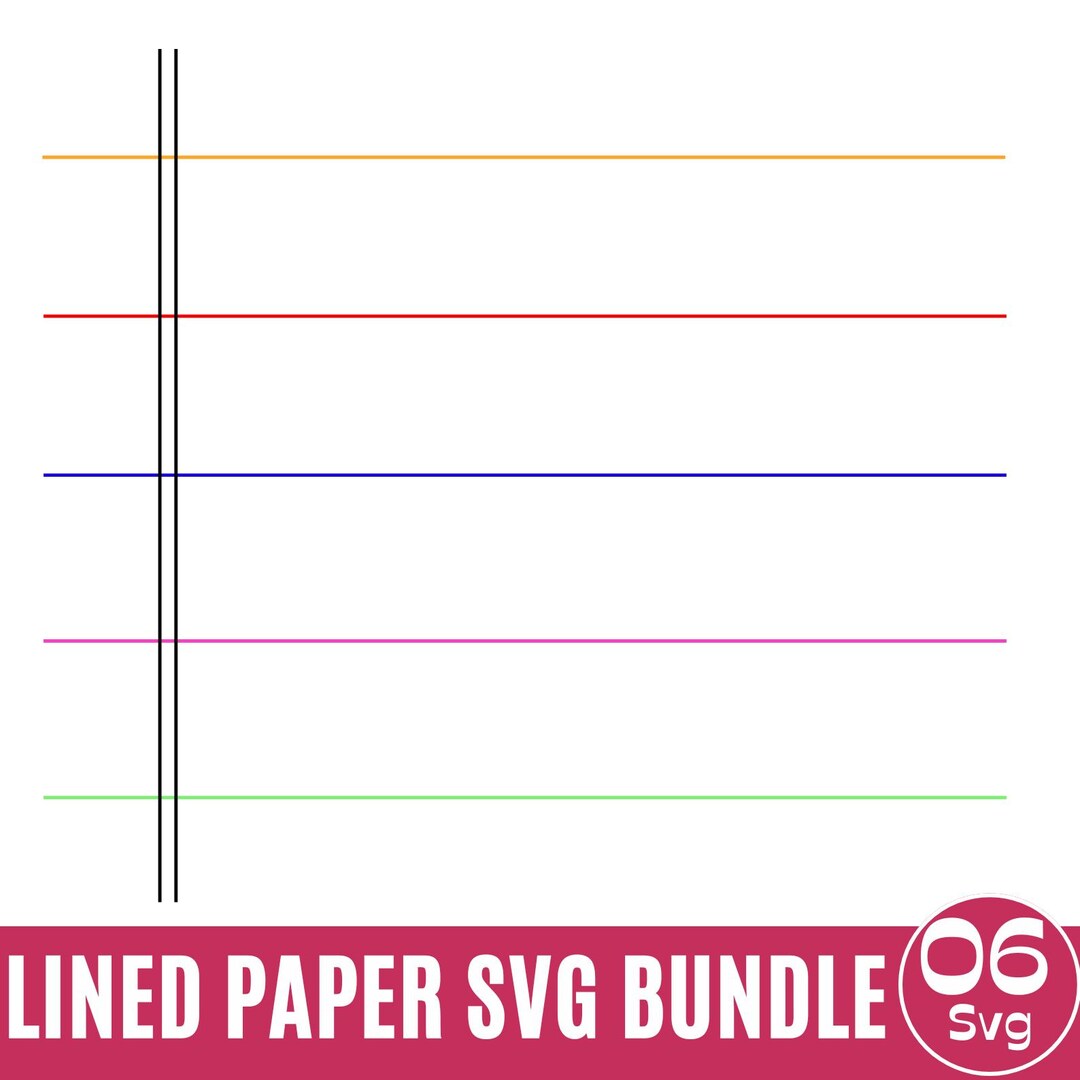 06 Lined Paper Svg Bundle, Notebook Paper, Teacher Gift Svg ...