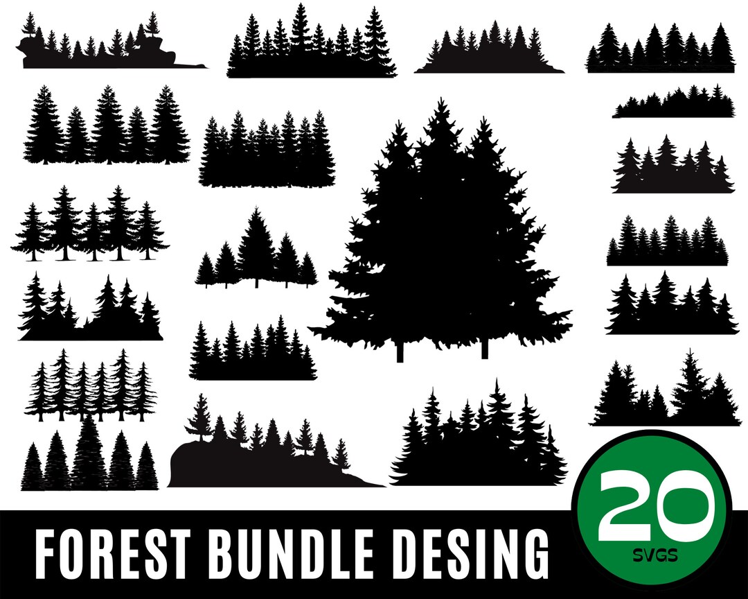 Forest Svg Bundle Pine Tree Bundle Pine Tree Border Svg - Etsy