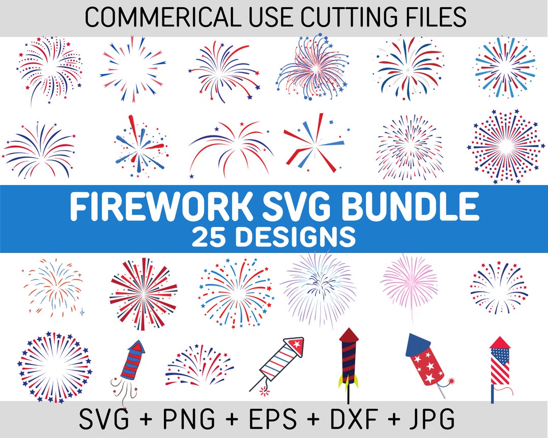 Fireworks SVG Bundle, Independence Day Svg, 4th of July Svg, Fireworks ...