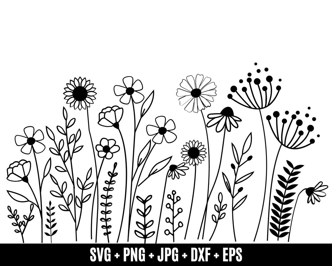 Wildflowers Svg, Floral Frame Svg, Split Monogram Svg, Bouquet SVG ...