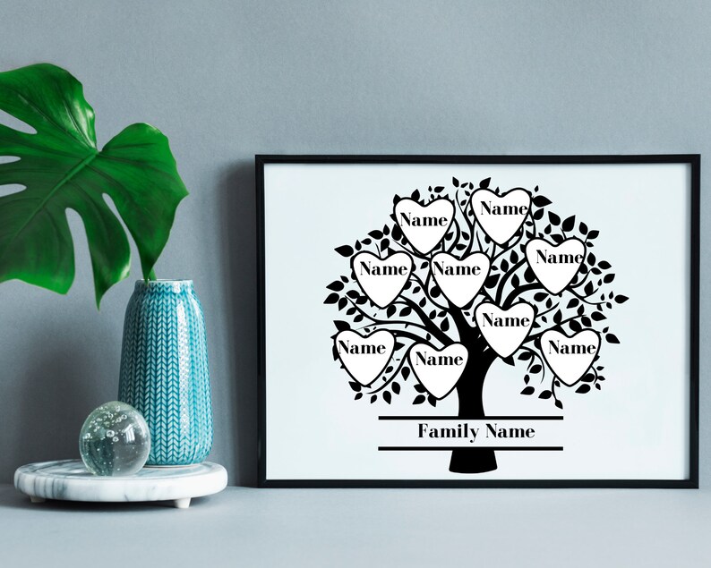 Family Tree Svg 9 Members, Family Reunion Svg, Custom Family Tree Svg 9 ...