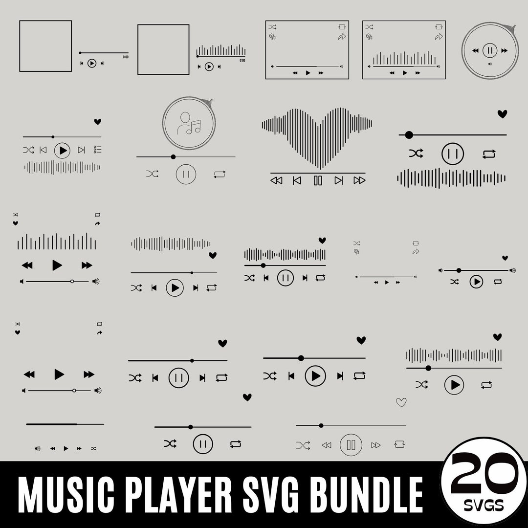 Music Player SVG Bundle, Music Player Display, Music Player Cut Files ...