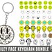Smiley Face Keychain SVG, Retro Daisy Smiley Face Svg, Smile Key Ring ...