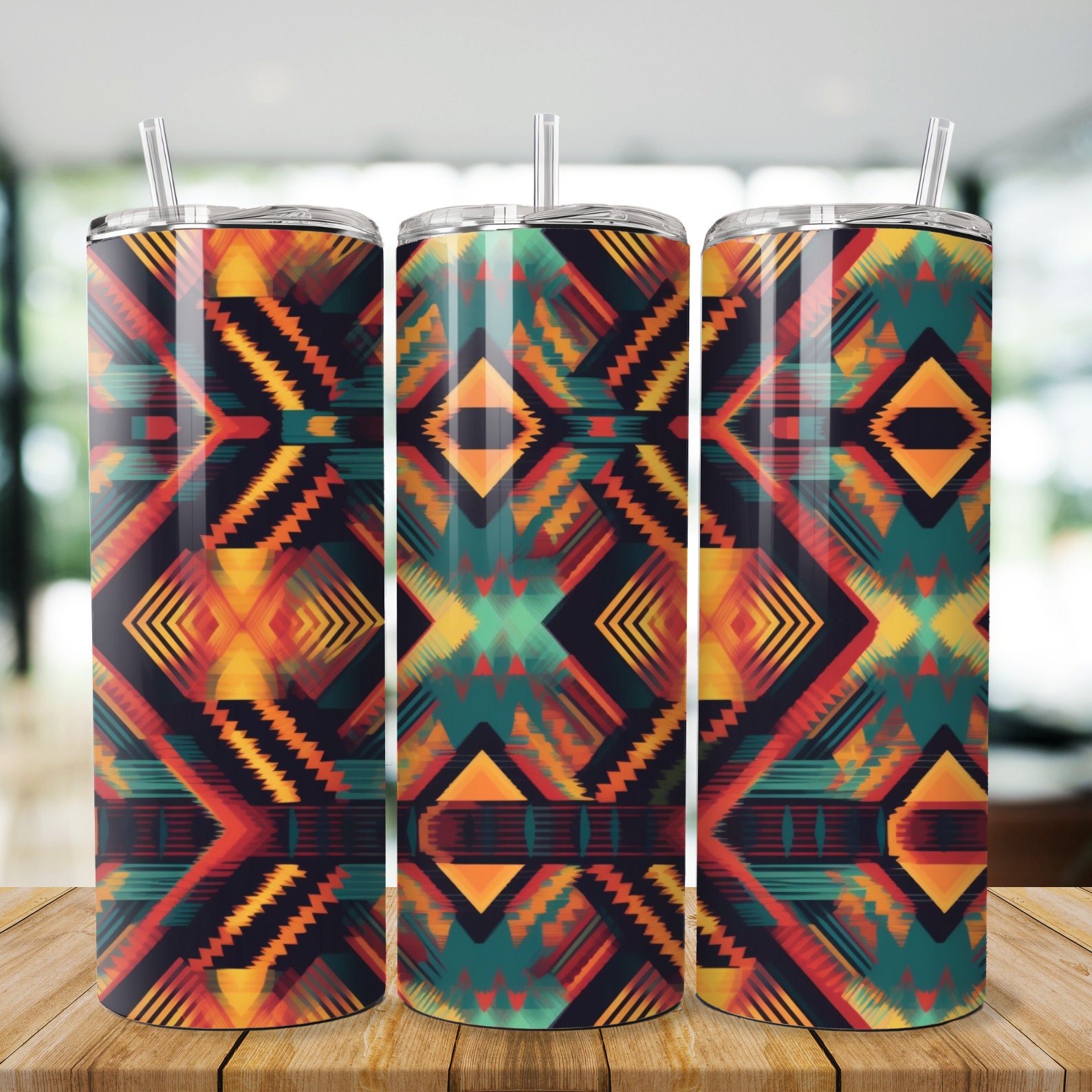 Aztec Tumbler Wrap PNG Bundle, Aztec Pattern Png, 20oz Skinny Western ...
