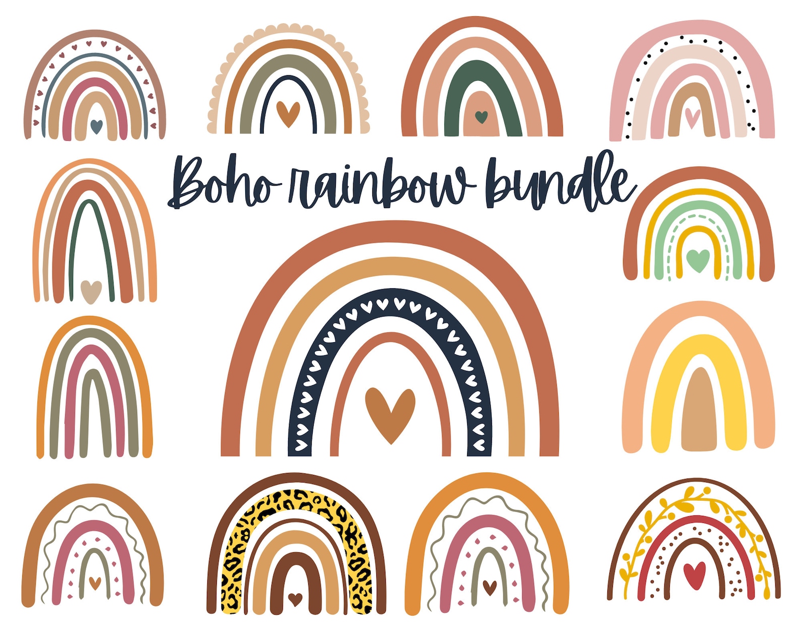 15 Boho Rainbow Svg Bundle Cute Rainbow Svg Rainbow Svg - Etsy
