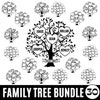 Family Branch SVG Bundle 2-17 Members Family Tree of Life Vector Hearts ...