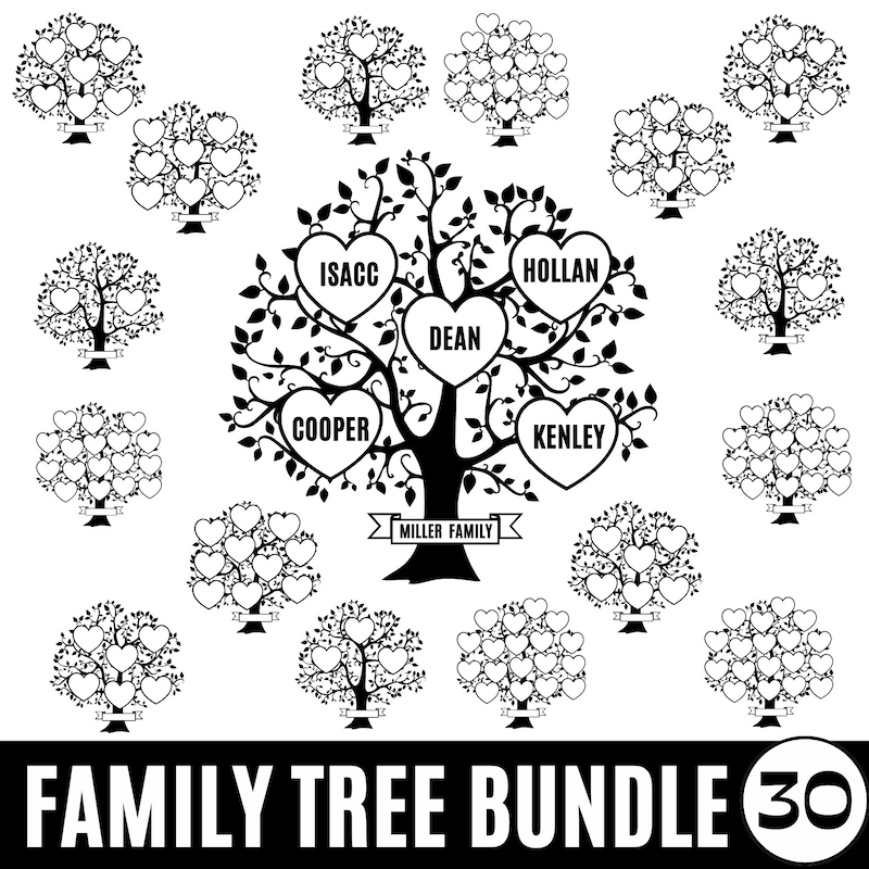 Family Tree Template 6 Members - Etsy
