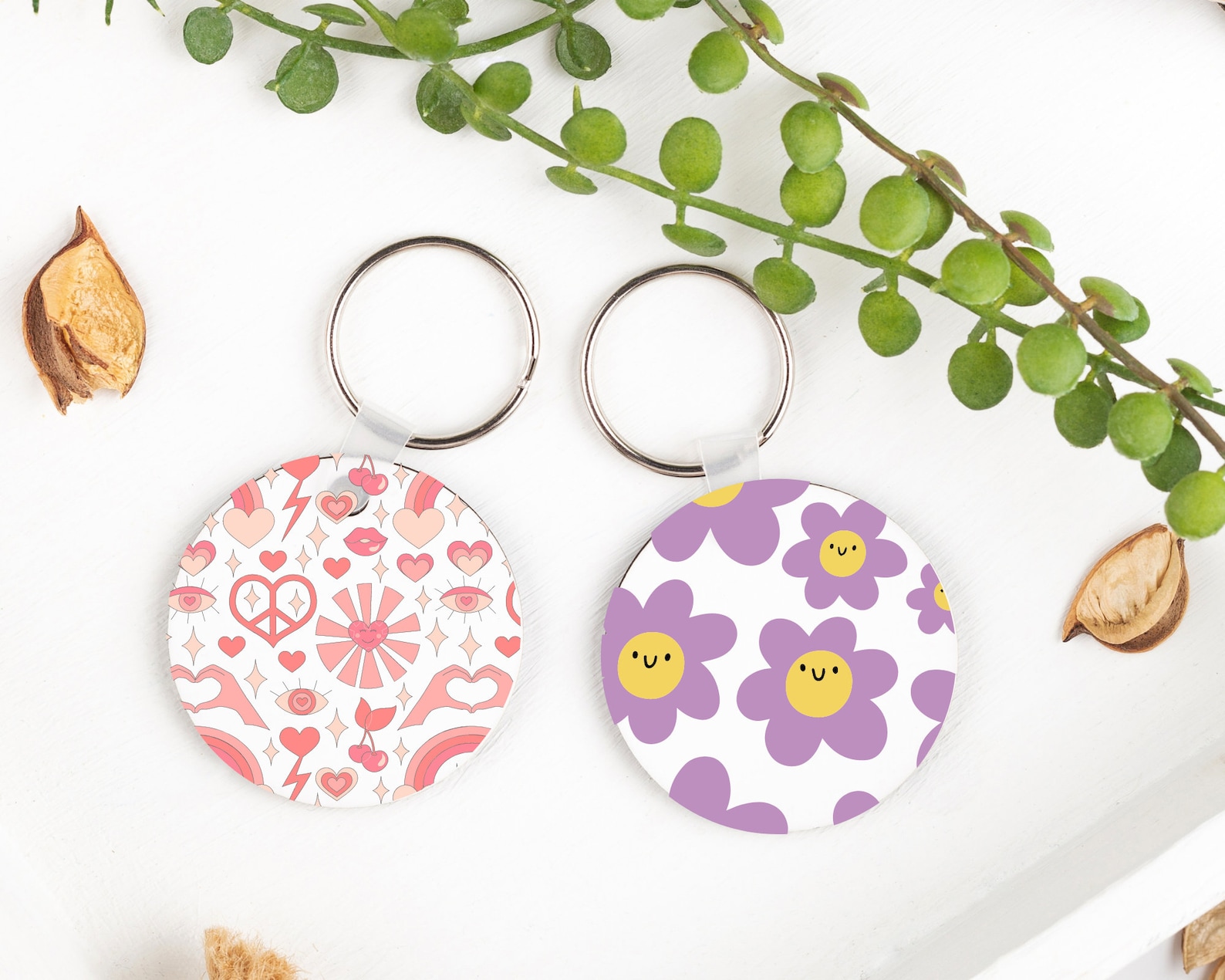 Round Keychain SVG Bundle, Key Ring Svg, Acrylic Keychain Svg, Keychain ...