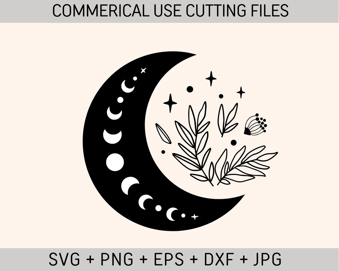 Boho Moon Svg Hand Drawn, Boho Rainbow Svg, Boho Svg, Hippie Svg Bundle ...
