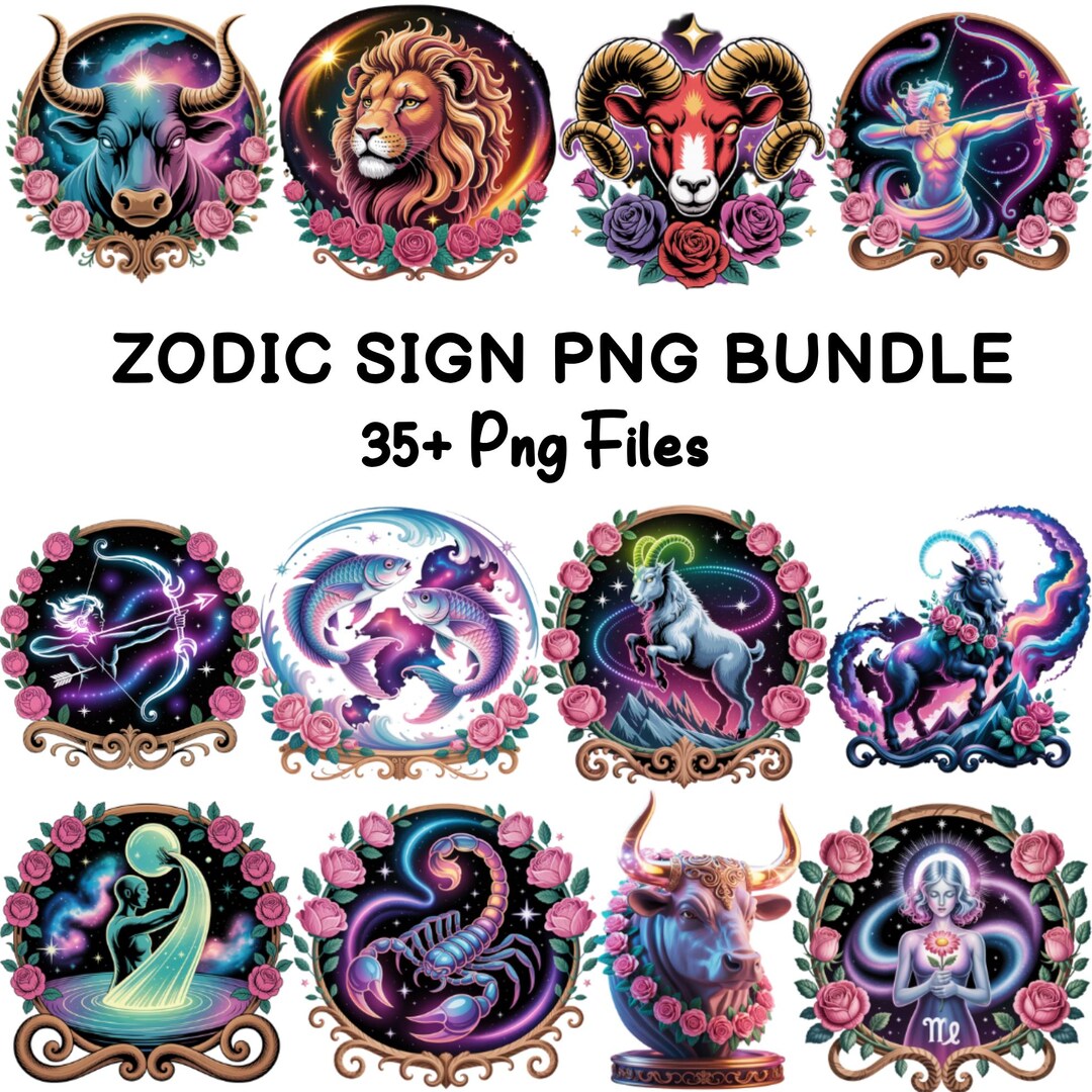 35+ Zodiac Png Bundle, Horoscope Png, Astrology Gift, Horoscope Signs ...