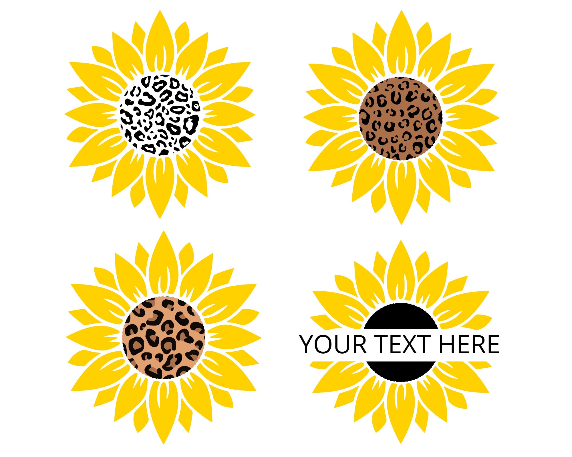 Sunflower SVG Bundle Sunflower SVG Flower Svg Monogram Svg - Etsy