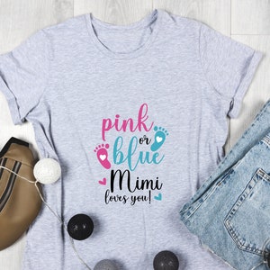 Pink or Blue Mimi Love You Svg, Pink or Blue Mommy Yous SVG, Gender ...
