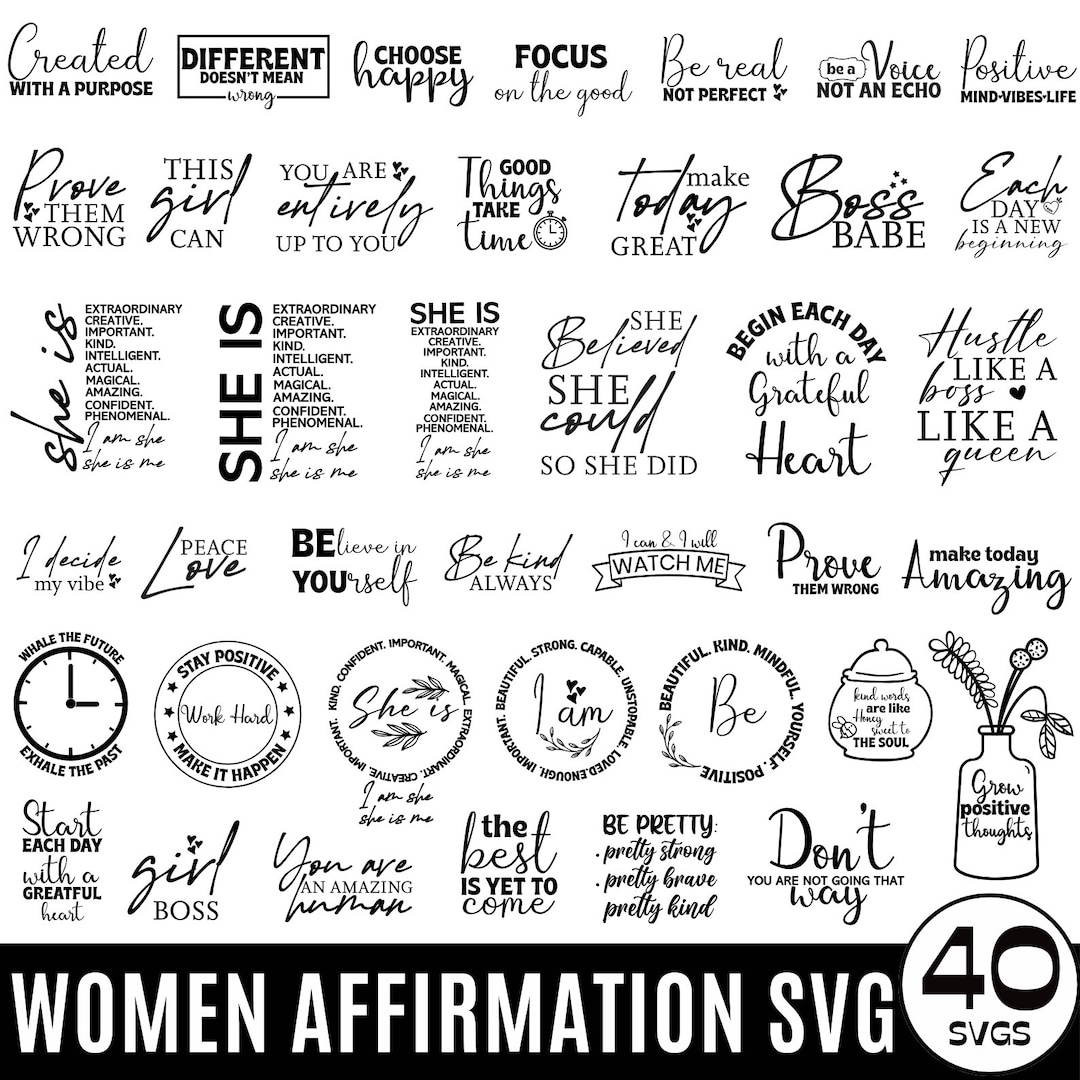 Woman Affirmation SVG Bundle, She is Me SVG, Women Empowerment Bundle ...