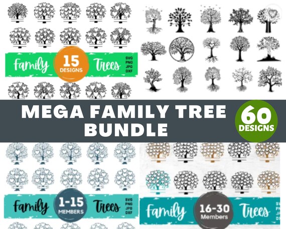 Mega Family Tree Svg Bundle Family Tree Png Files Family - Etsy