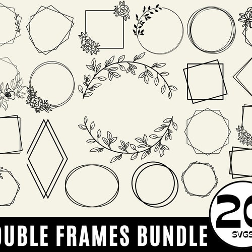 Double Frame SVG Rectangle Circle Frame Square Frame - Etsy