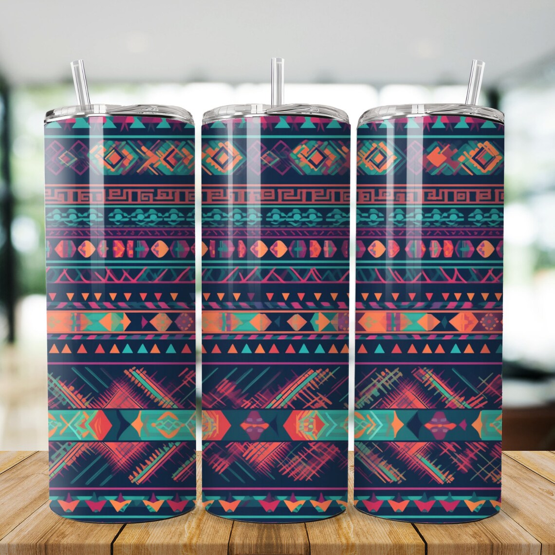 Aztec Tumbler Wrap PNG Bundle, Aztec Pattern Png, 20oz Skinny Western ...