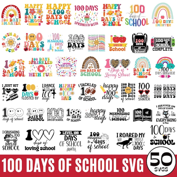 100 Days of School Svg - Etsy