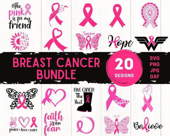 Breast Cancer SVG Bundle Cancer Awareness Ribbon Svg Pink - Etsy