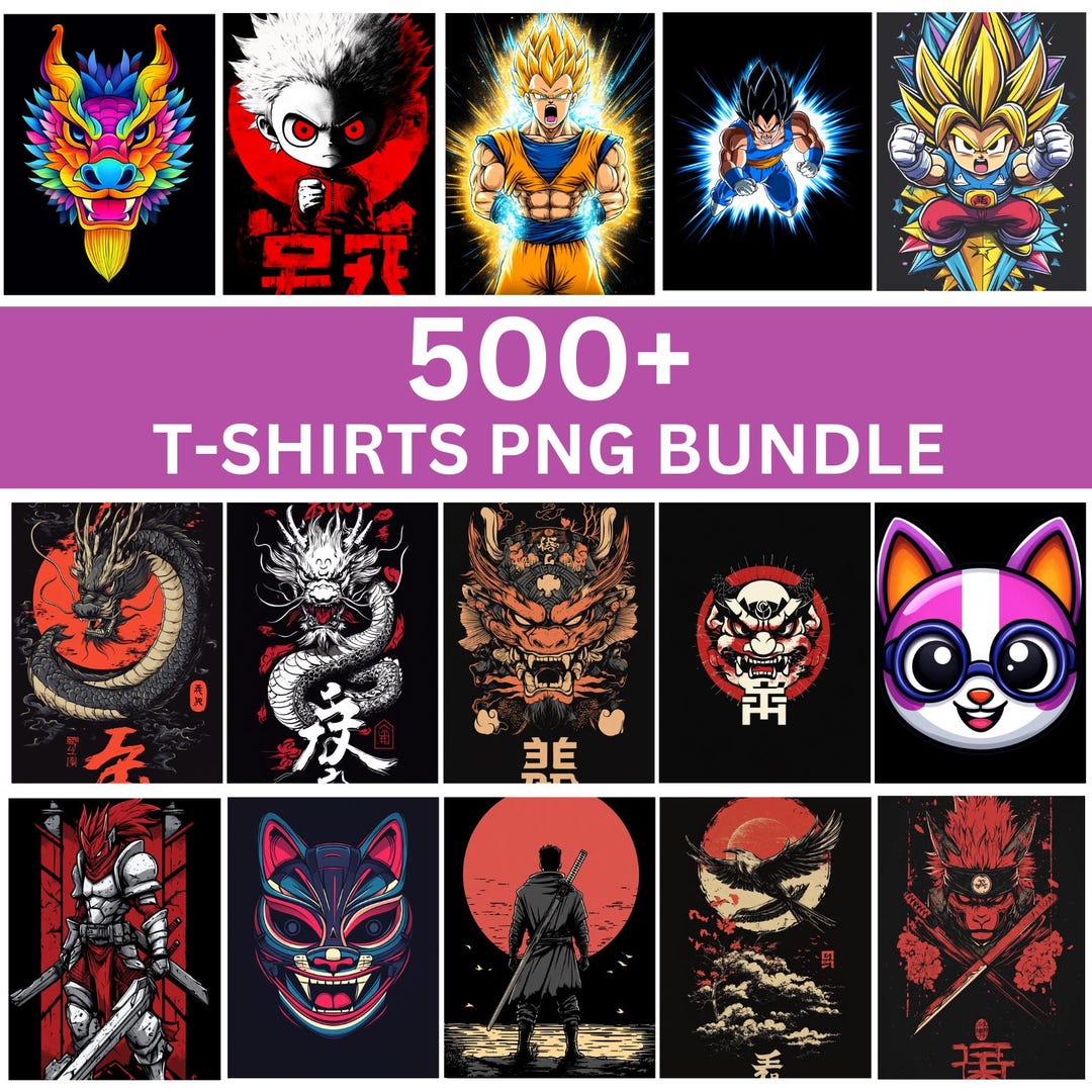 500+ T-shirts Designs Bundle, Graphic T Shirts Designs, Anime Character ...