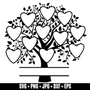 Family Tree Svg 11 Members, Tree of Life Svg, Family Reunion Svg ...