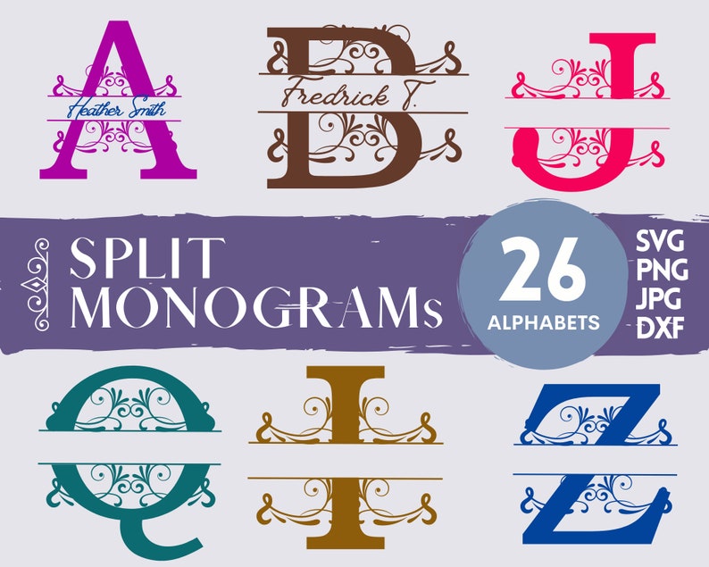 Split Monogram SVG Family Name SVG Split Alphabet Svg - Etsy