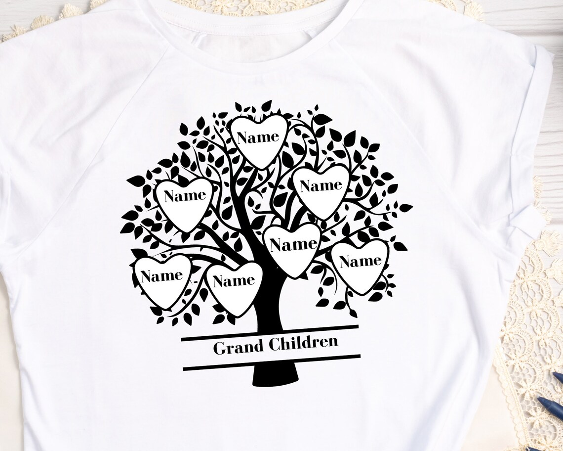 Family Tree Svg 7 Members, 7 Person Family Tree Png, Family Reunion Svg ...