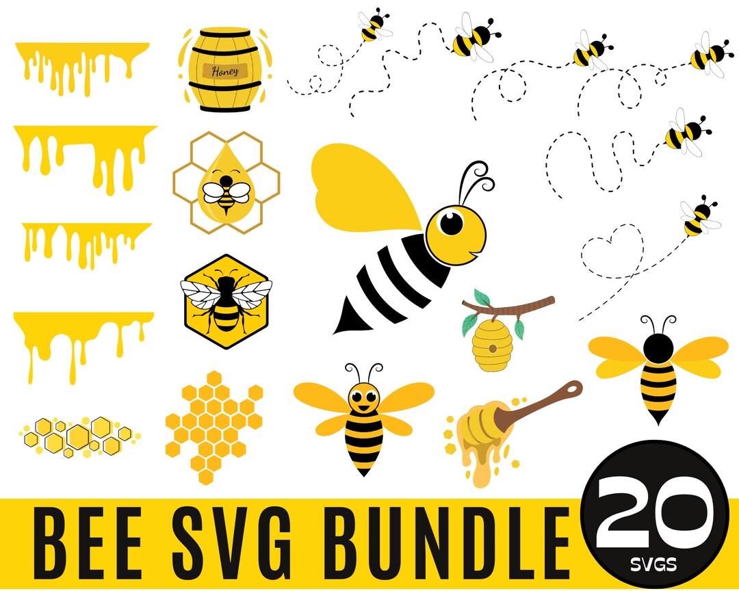 Bee Svg Bundle Honey Comb Beehive Svg Queen Bee Svg Bee - Etsy