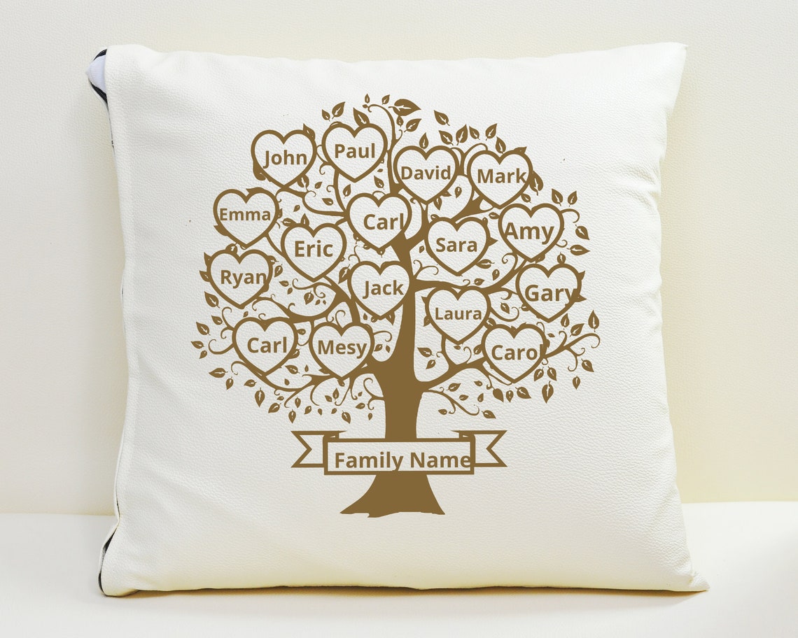 Family Tree Svg 16 Members Tree Split Monogram Family Heart - Etsy