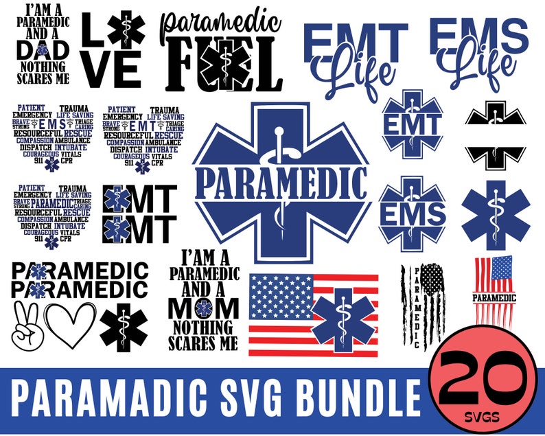 20 Paramedic Svg Designs Funny Paramedic Clipart Files - Etsy